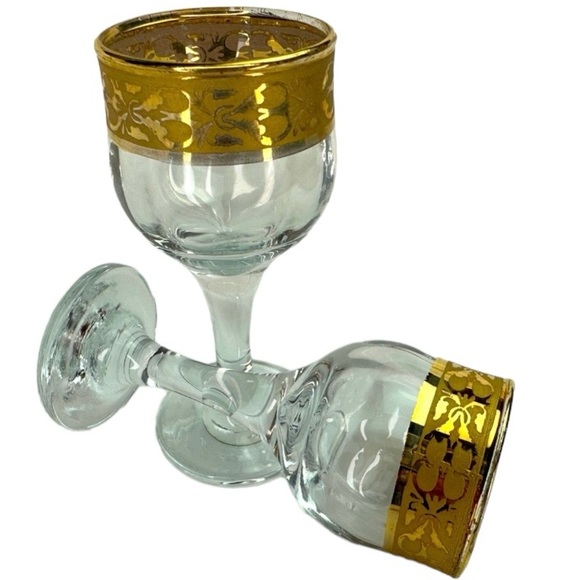 Dining | Vintage Cordial Stemmed Glassware Set Of 2 Mini Wine Stemmed ...